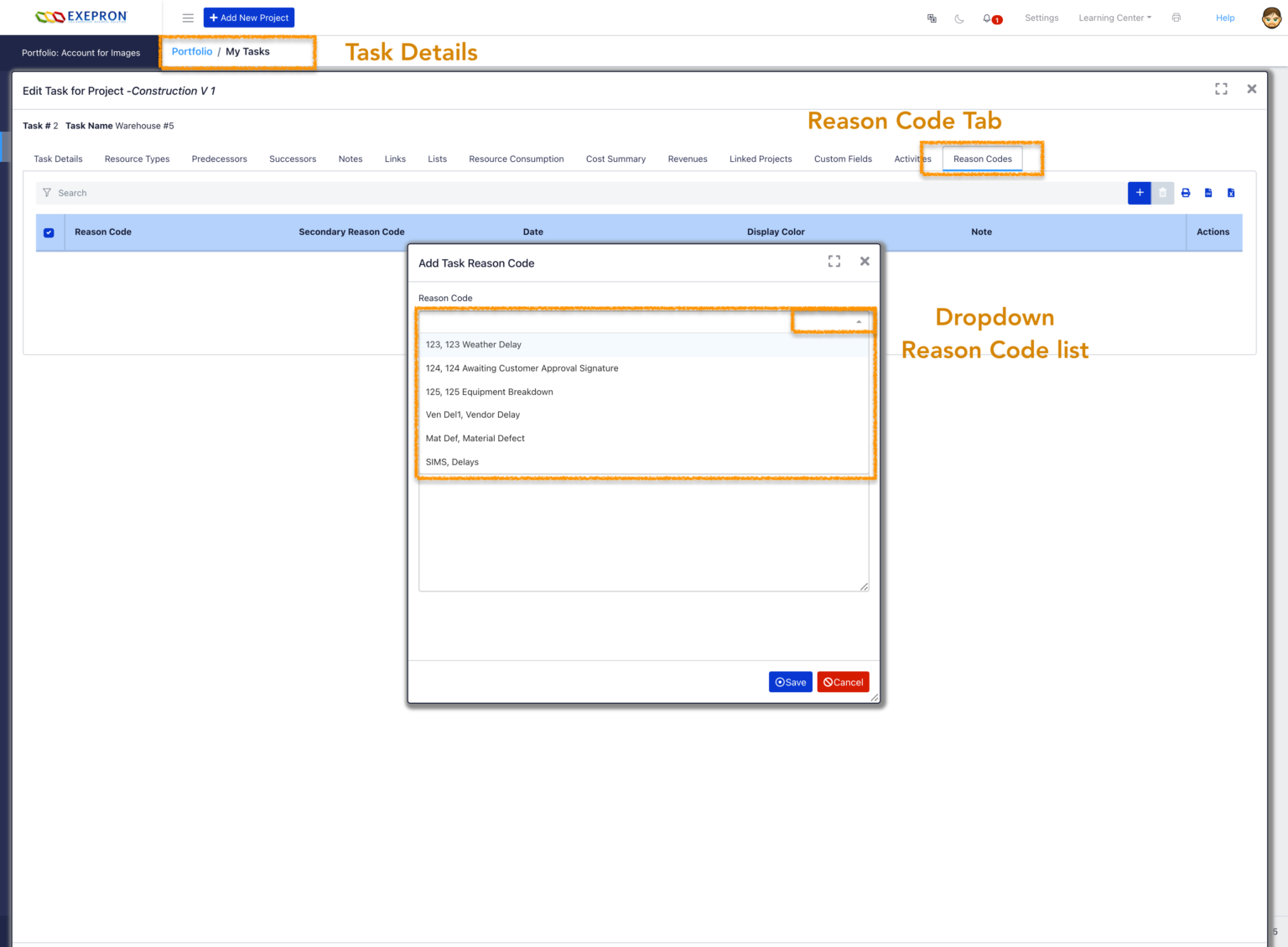 Reason Codes / Reports: Capture and Retain Delay History for Pareto Analysis – Exepron Knowledgebase